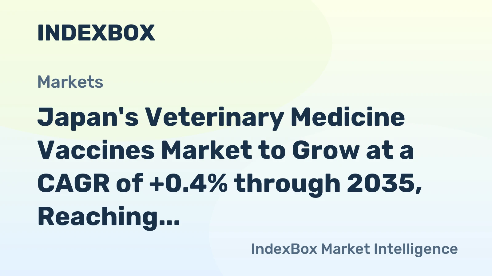 Japan's Veterinary Medicine Vaccines Market to Grow at a CAGR of +0.4% through 2035, Reaching $79M in Value