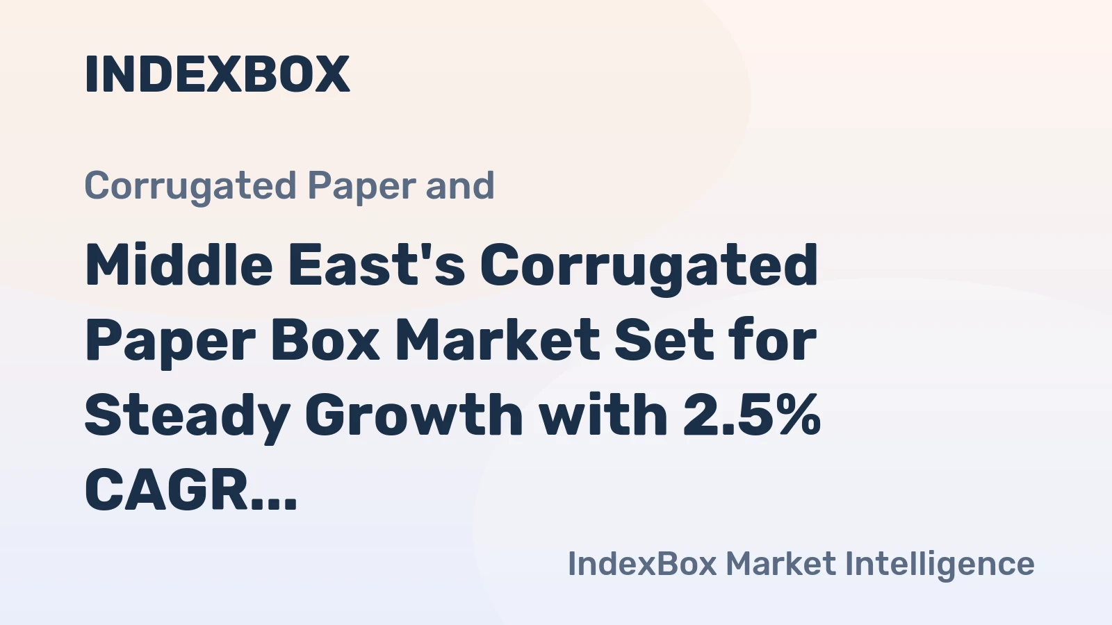 Middle East's Corrugated Paper Box Market Set for Steady Growth with 2.5% CAGR in Value