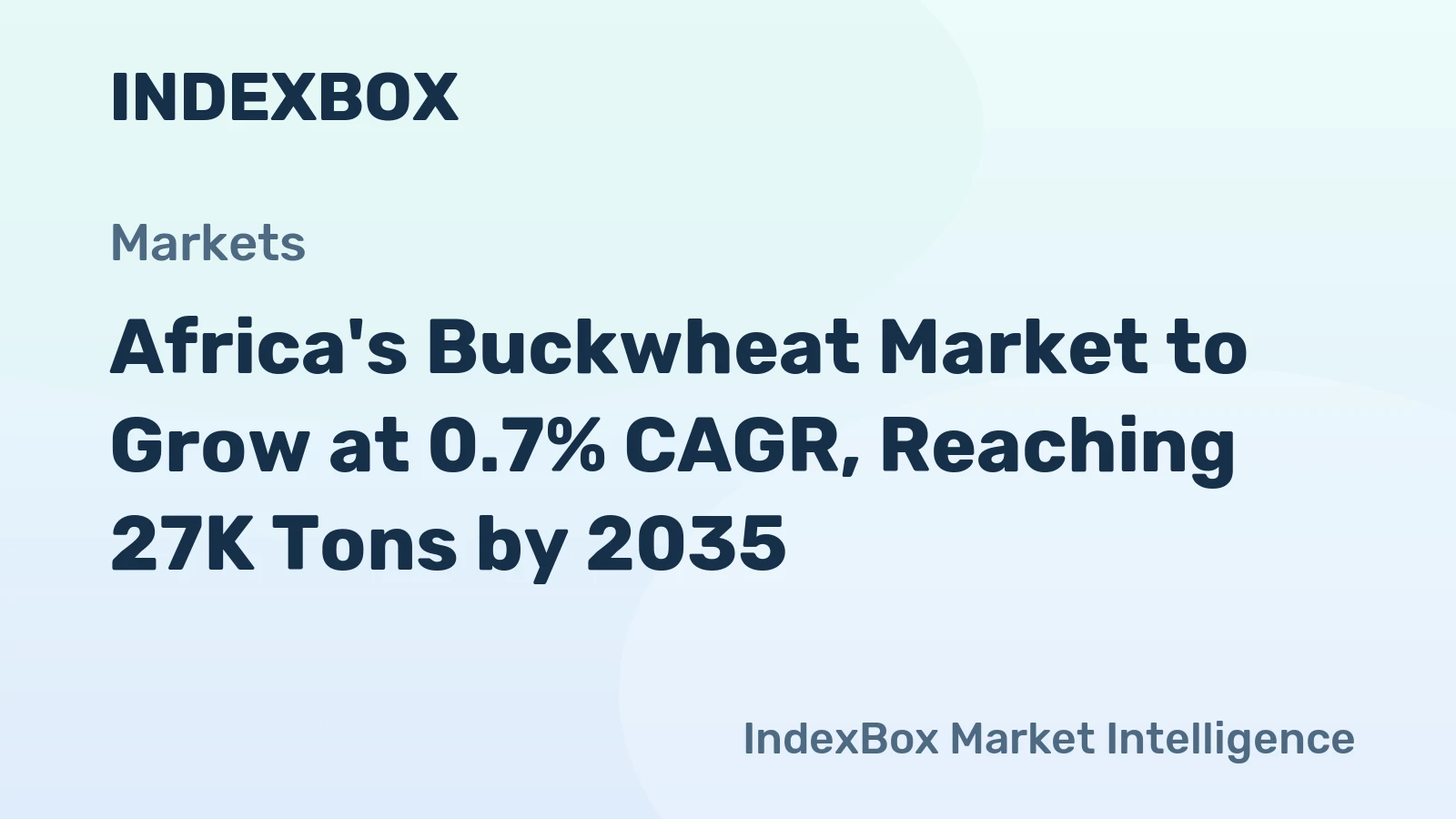 Africa's Buckwheat Market to Grow at 0.7% CAGR, Reaching 27K Tons by 2035