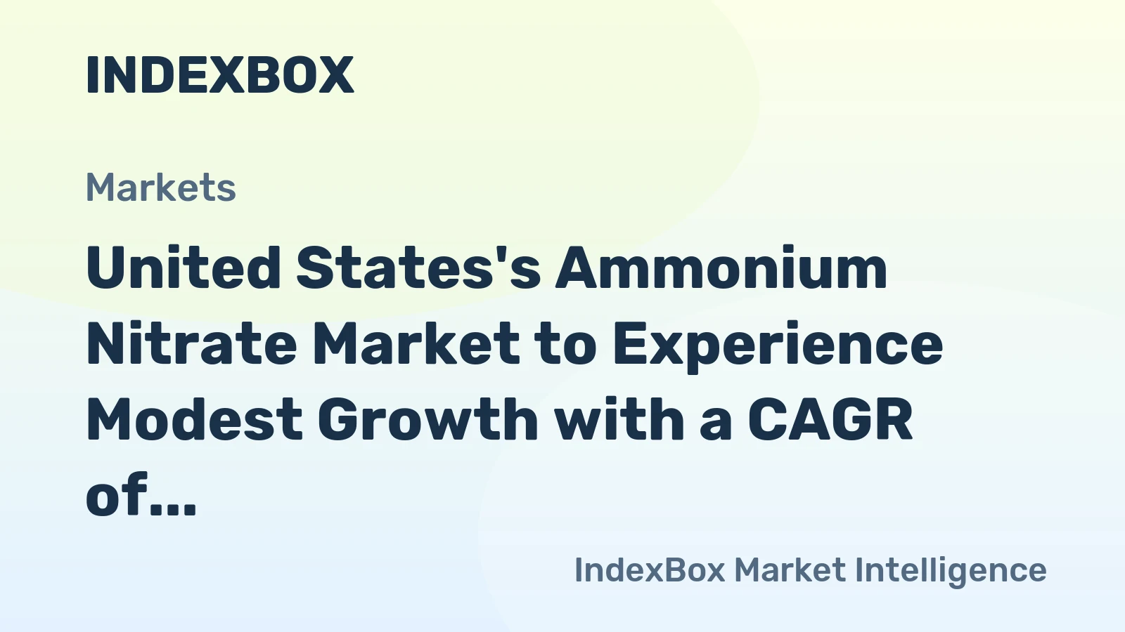 United States's Ammonium Nitrate Market to Experience Modest Growth with a CAGR of +1.5% from 2024 to 2035