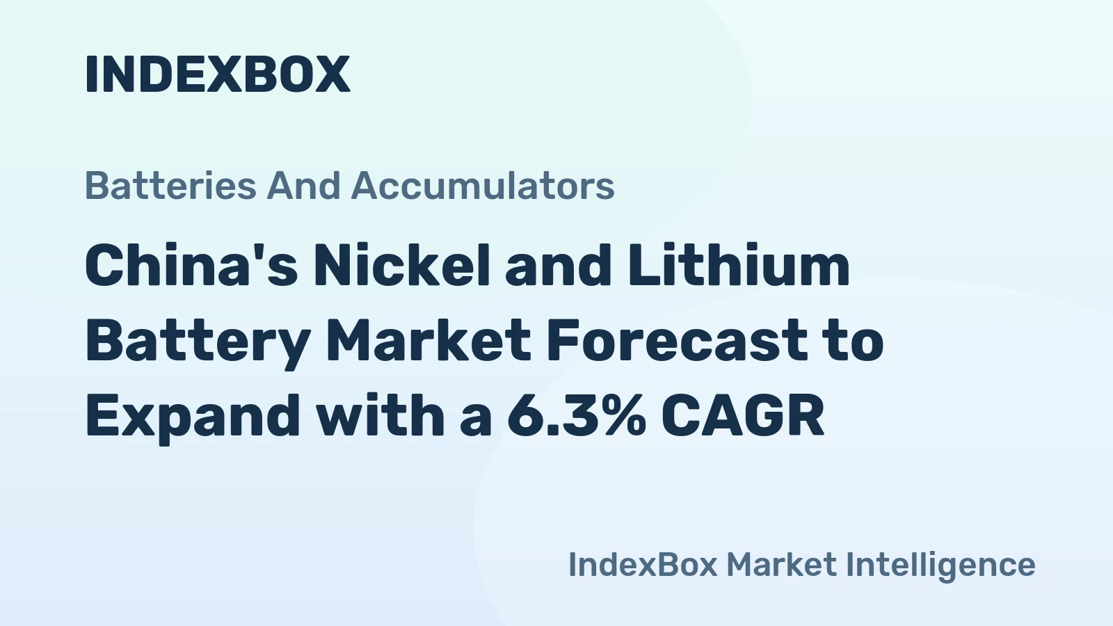 China's Nickel and Lithium Battery Market Forecast to Expand with a 6.3% CAGR
