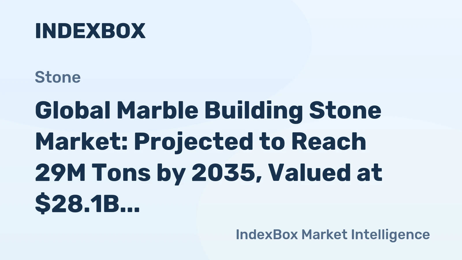 Global Marble Building Stone Market: Projected to Reach 29M Tons by 2035, Valued at $28.1B