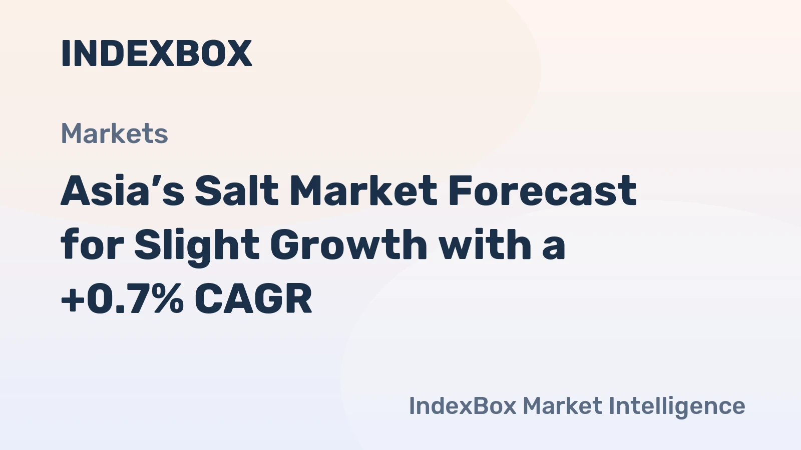 Asia’s Salt Market Forecast for Slight Growth with a +0.7% CAGR