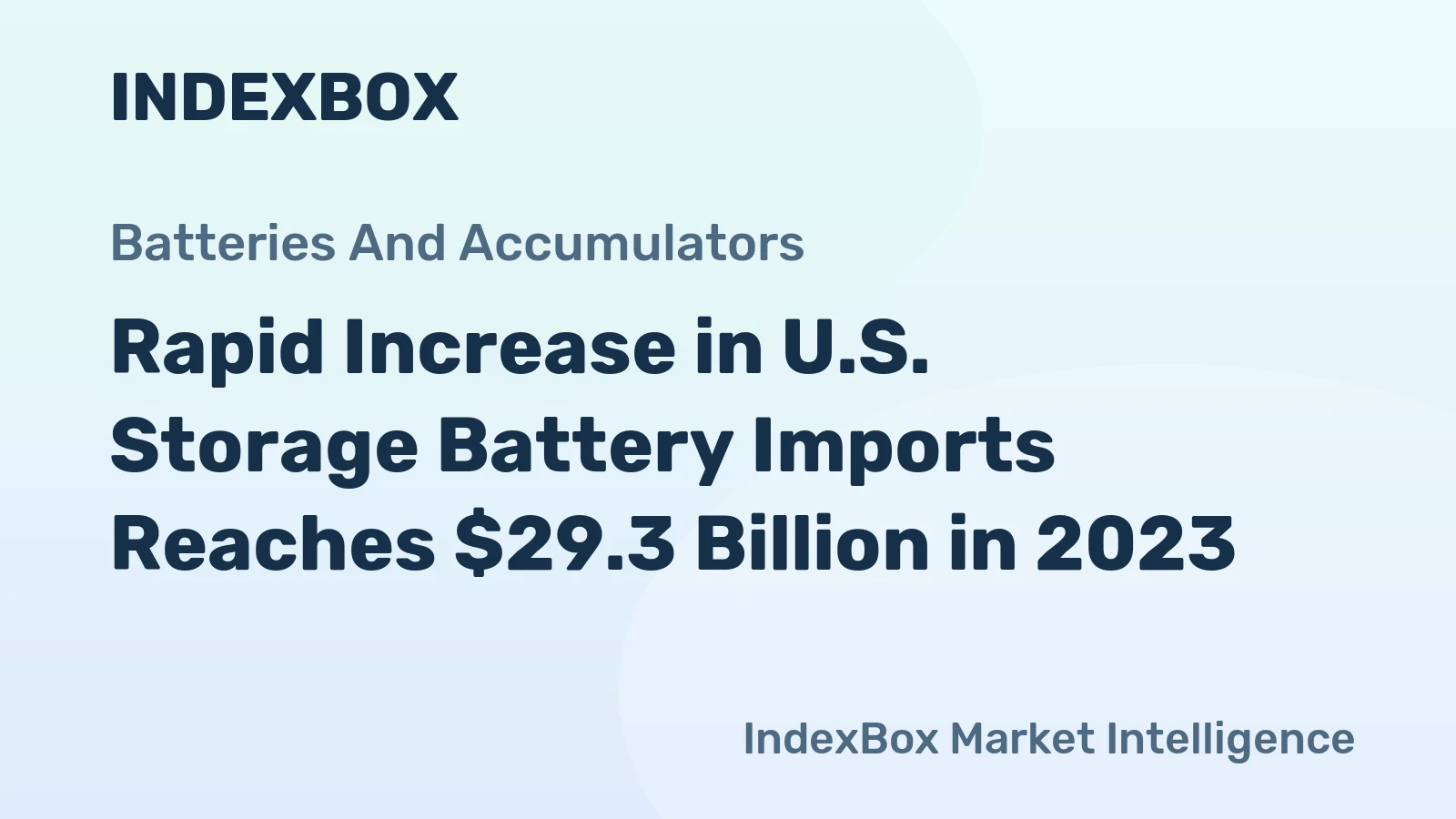 Rapid Increase in U.S. Storage Battery Imports Reaches $29.3 Billion in 2023