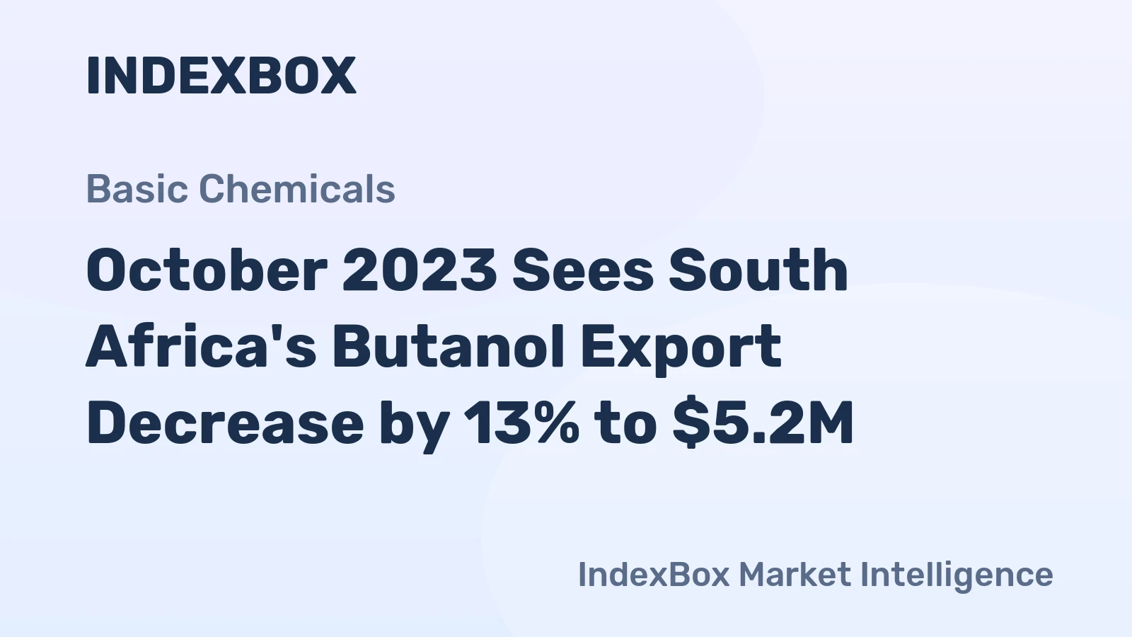 October 2023 Sees South Africa's Butanol Export Decrease by 13% to $5.2M