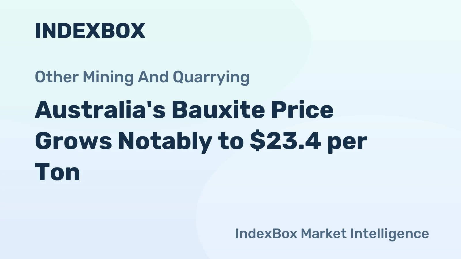 Australia's Bauxite Price Grows Notably to $23.4 per Ton