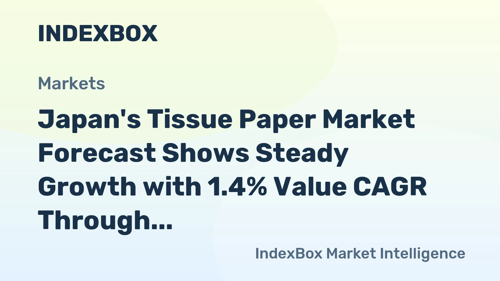 Japan's Tissue Paper Market Forecast Shows Steady Growth with 1.4% Value CAGR Through 2035