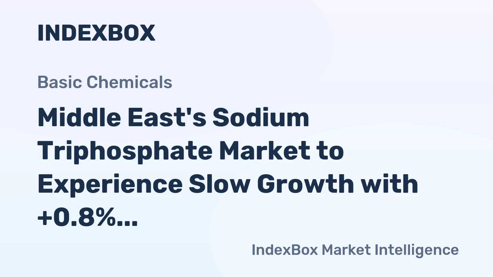 Middle East's Sodium Triphosphate Market to Experience Slow Growth with +0.8% CAGR Over the Next Decade