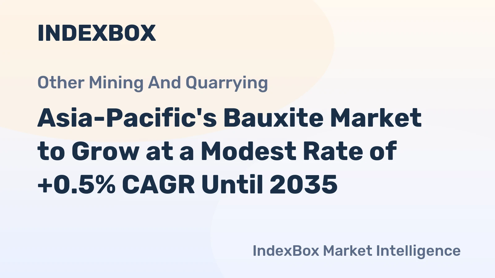 Asia-Pacific's Bauxite Market to Grow at a Modest Rate of +0.5% CAGR Until 2035