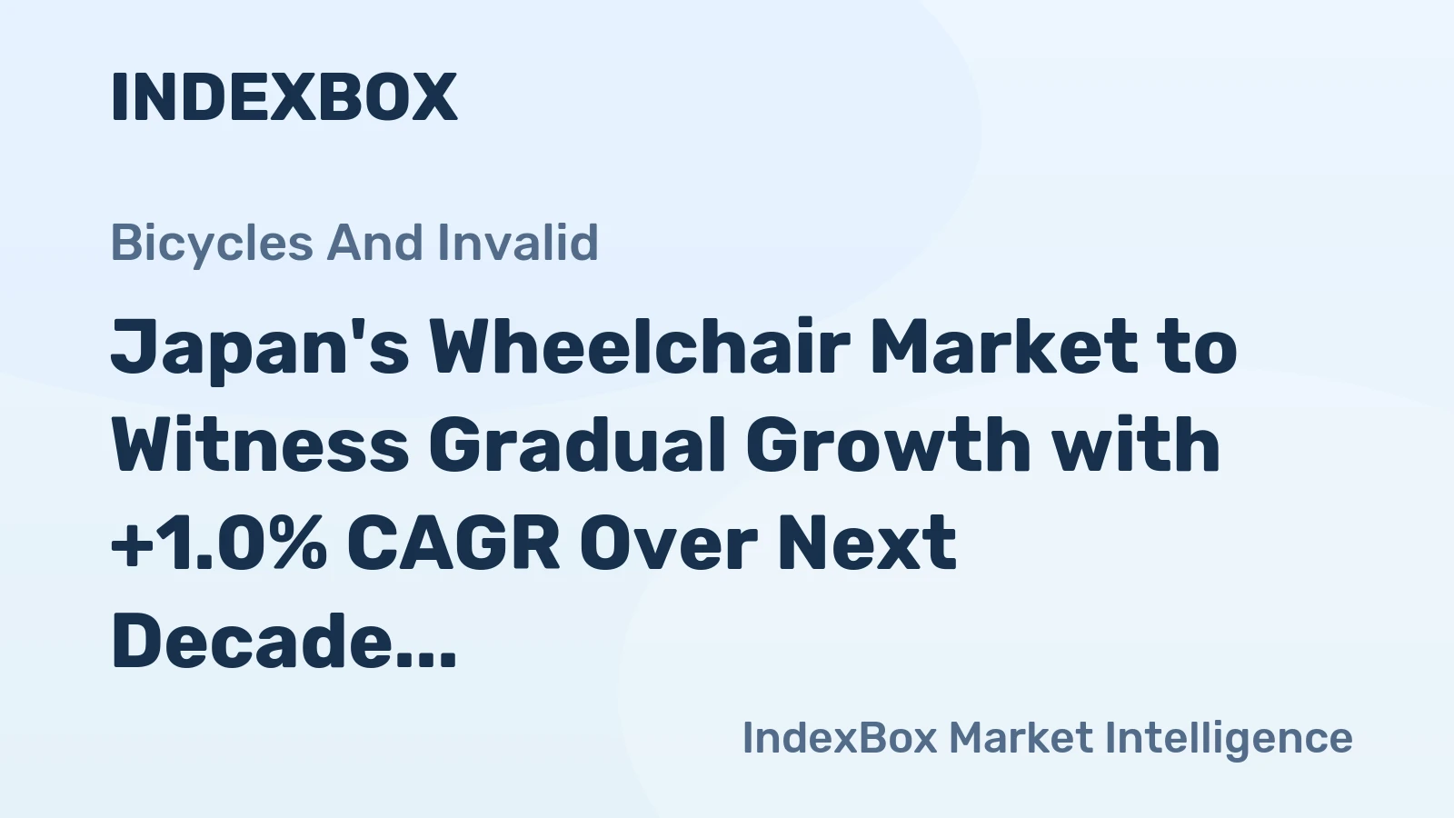 Japan's Wheelchair Market to Witness Gradual Growth with +1.0% CAGR Over Next Decade