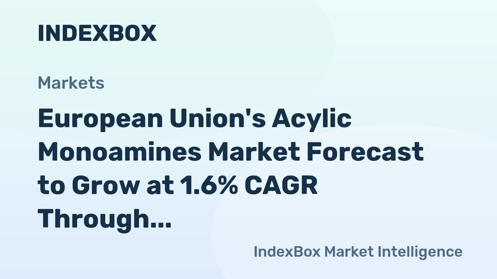 European Union's Acylic Monoamines Market Forecast to Grow at 1.6% CAGR Through 2035