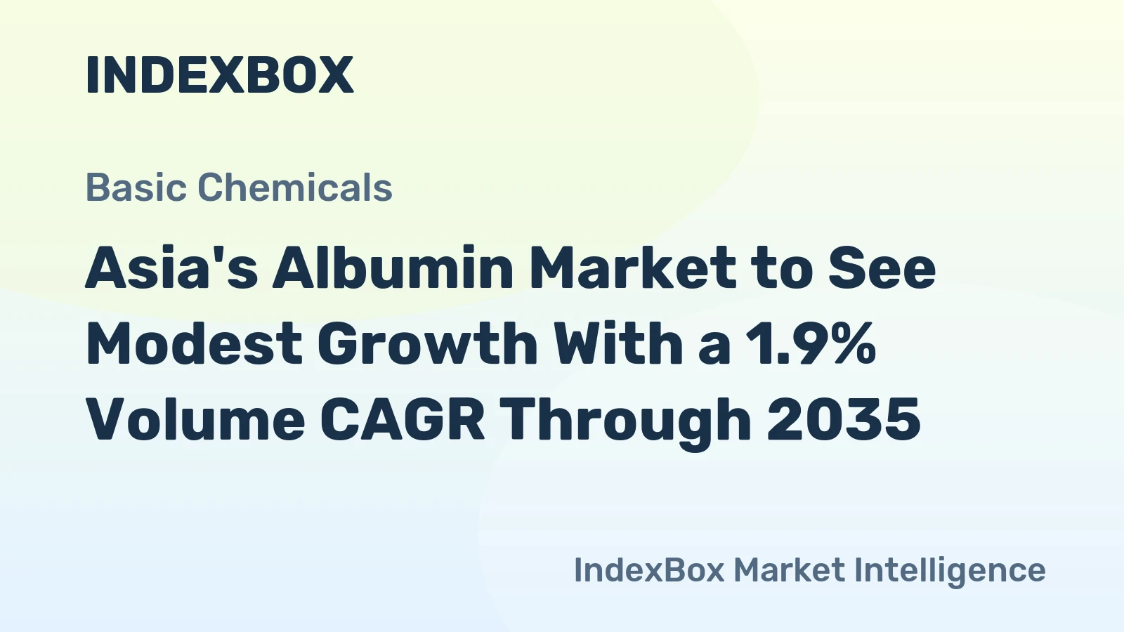 Asia's Albumin Market to See Modest Growth With a 1.9% Volume CAGR Through 2035