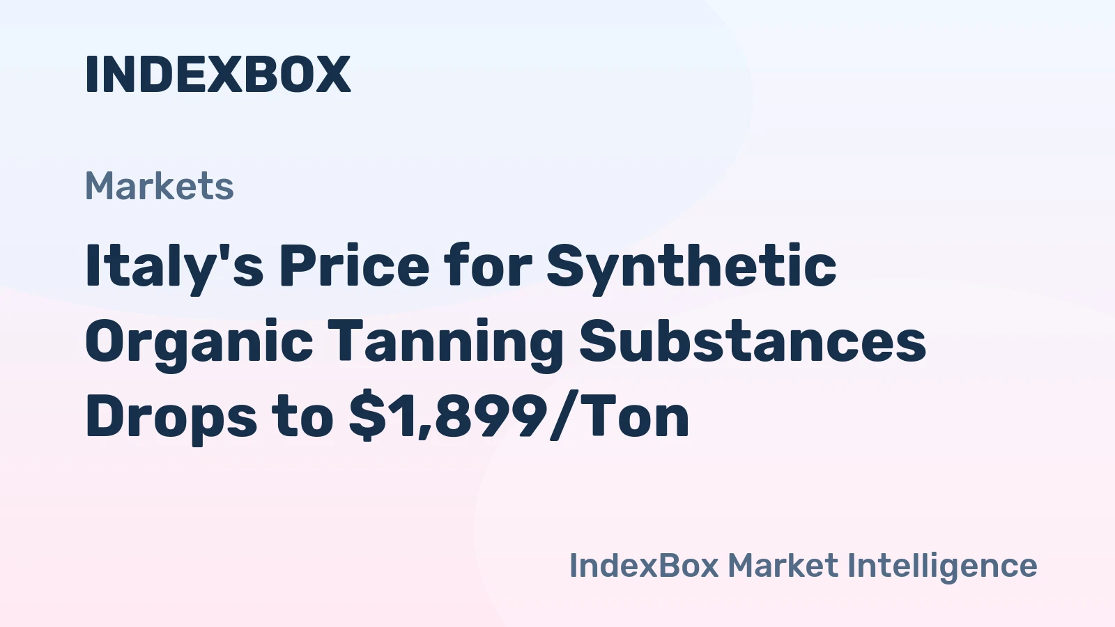 Italy's Price for Synthetic Organic Tanning Substances Drops to $1,899/Ton