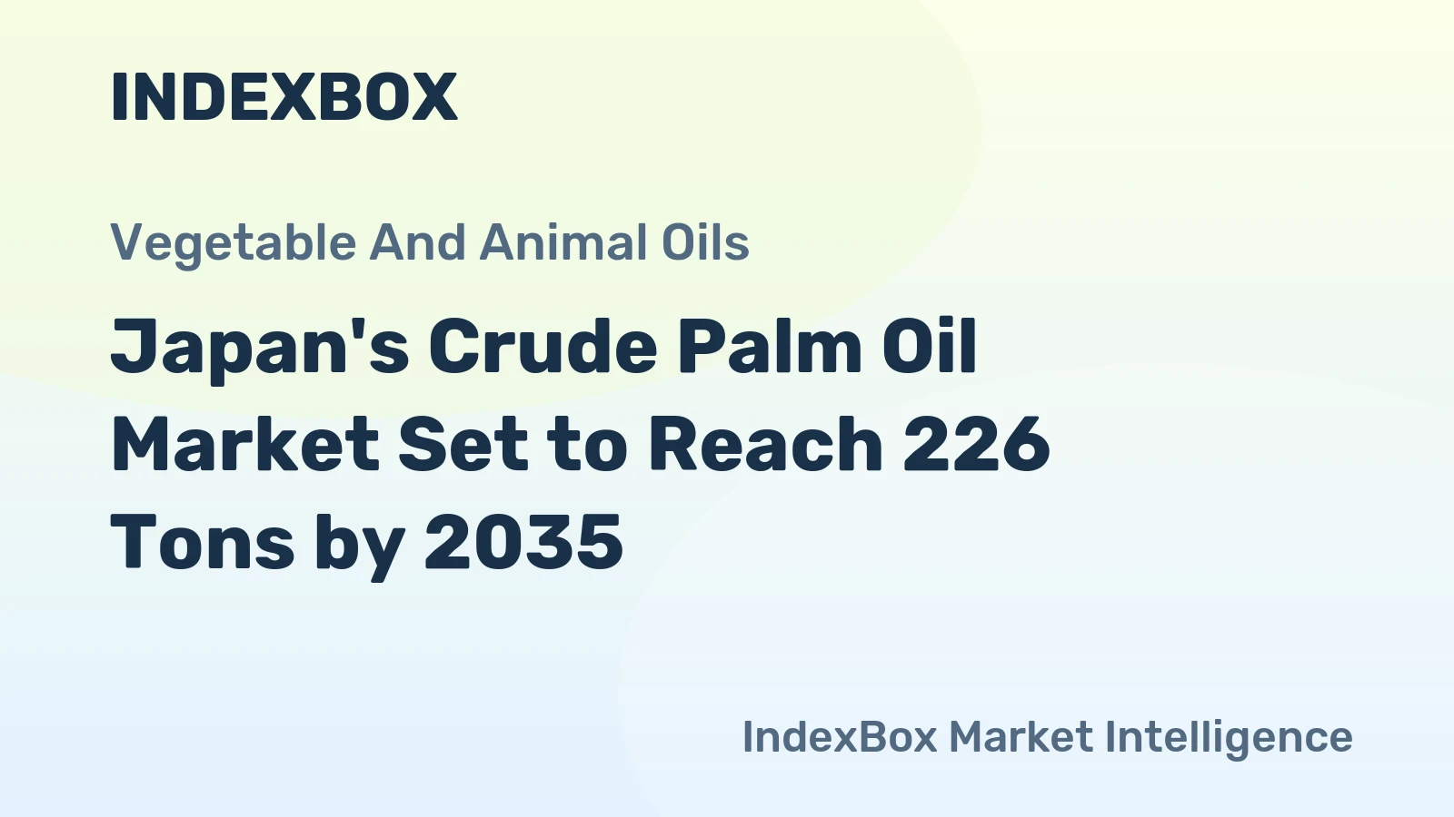 Japan's Crude Palm Oil Market Set to Reach 226 Tons by 2035