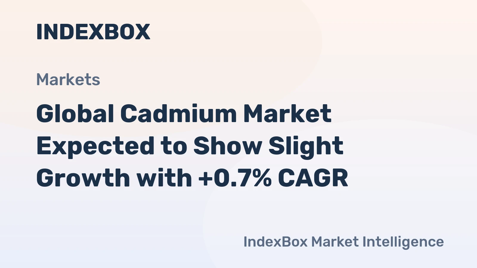 Global Cadmium Market Expected to Show Slight Growth with +0.7% CAGR