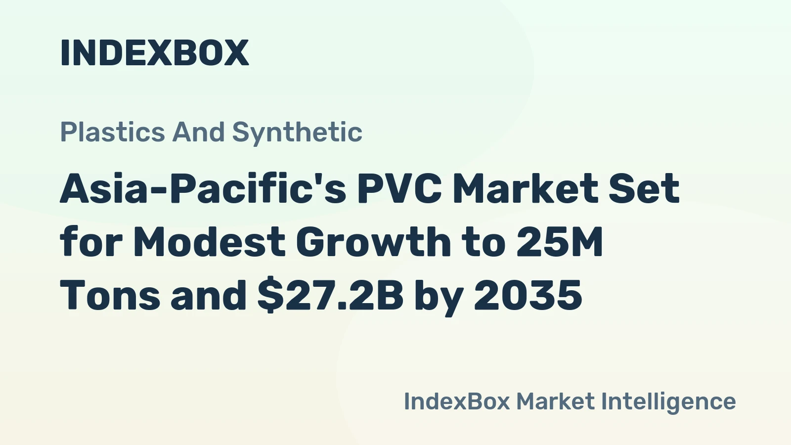 Asia-Pacific's PVC Market Set for Modest Growth to 25M Tons and $27.2B by 2035