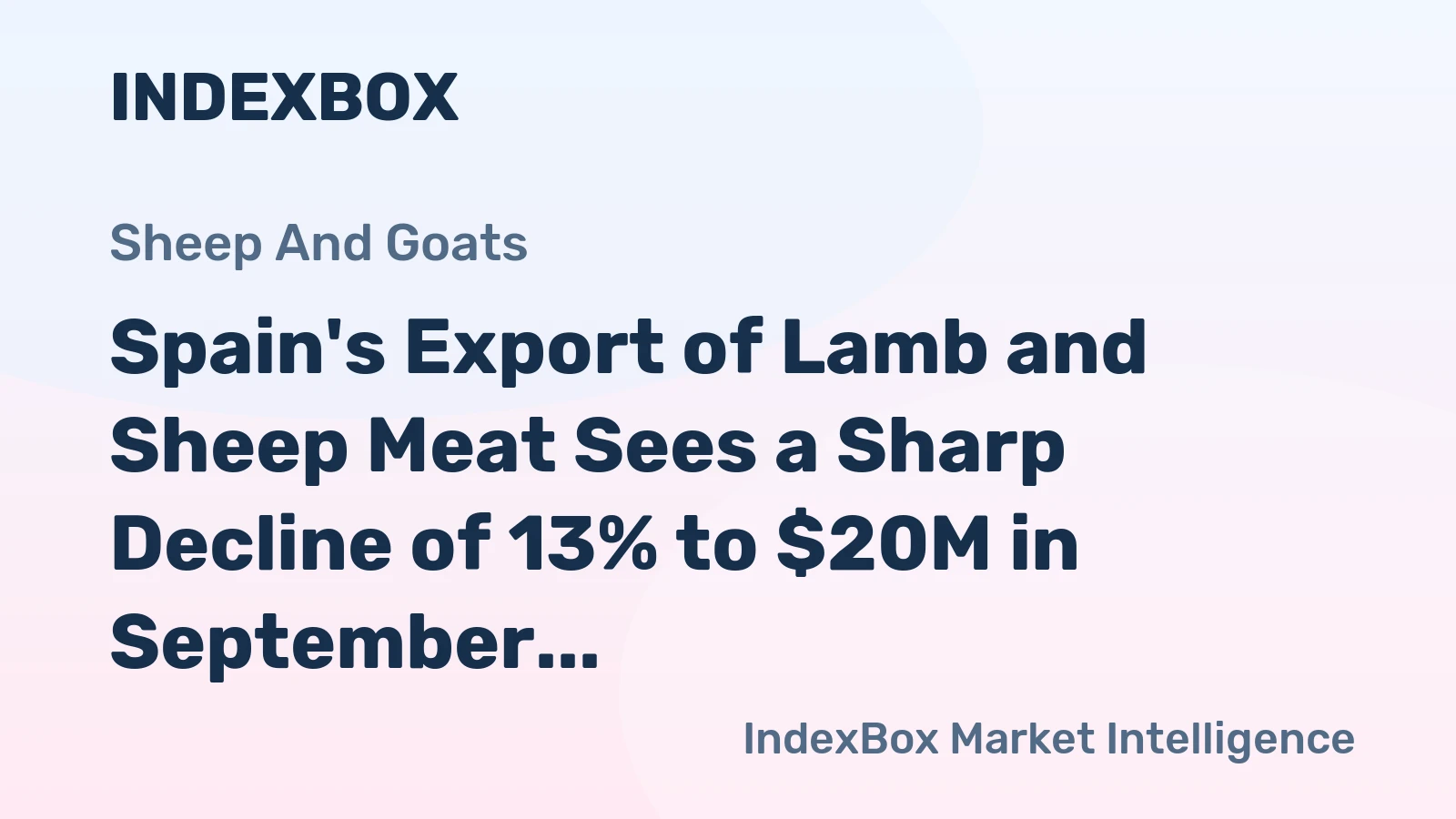 Spain's Export of Lamb and Sheep Meat Sees a Sharp Decline of 13% to $20M in September 2023