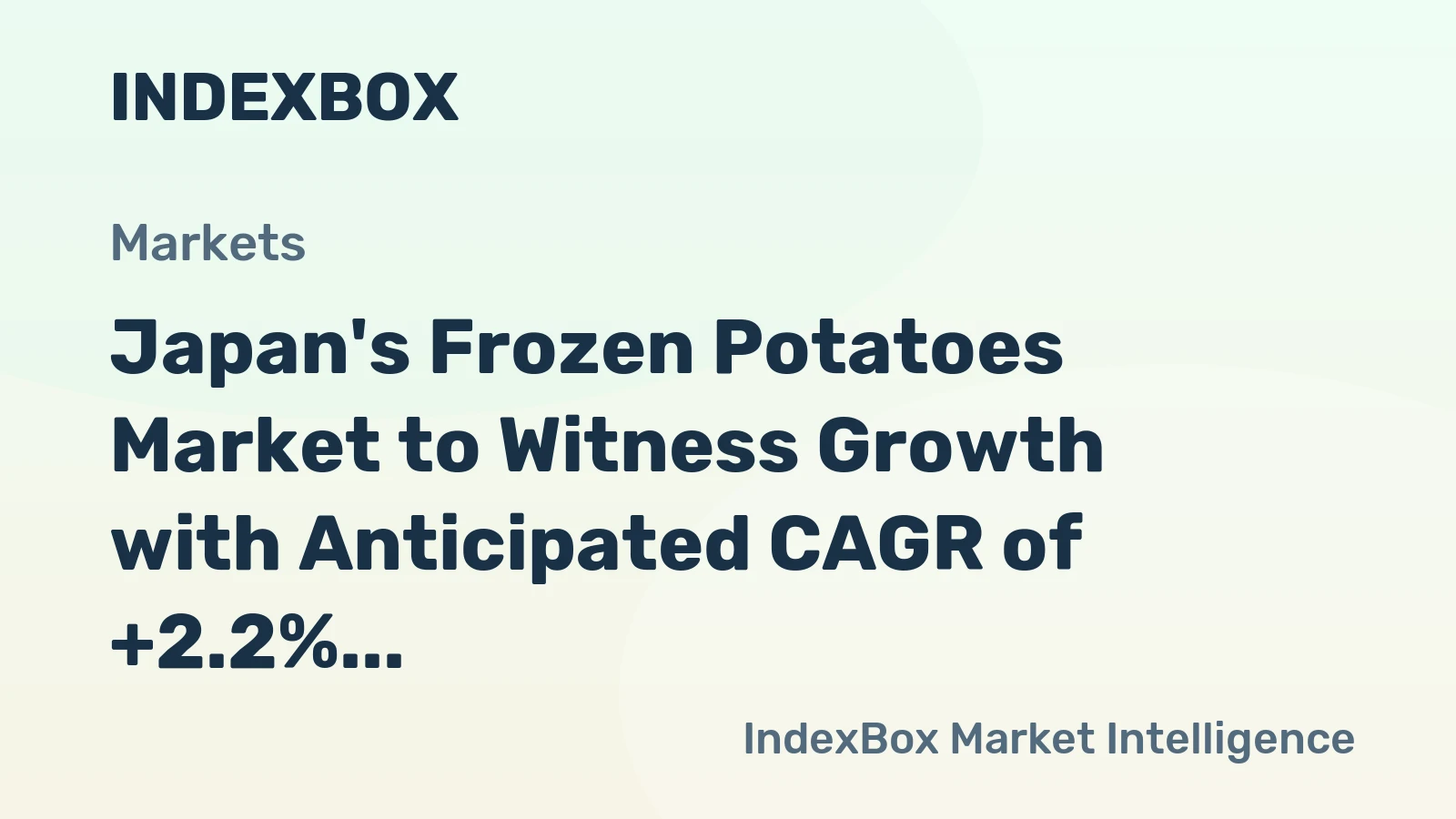 Japan's Frozen Potatoes Market to Witness Growth with Anticipated CAGR of +2.2% Over Next Decade