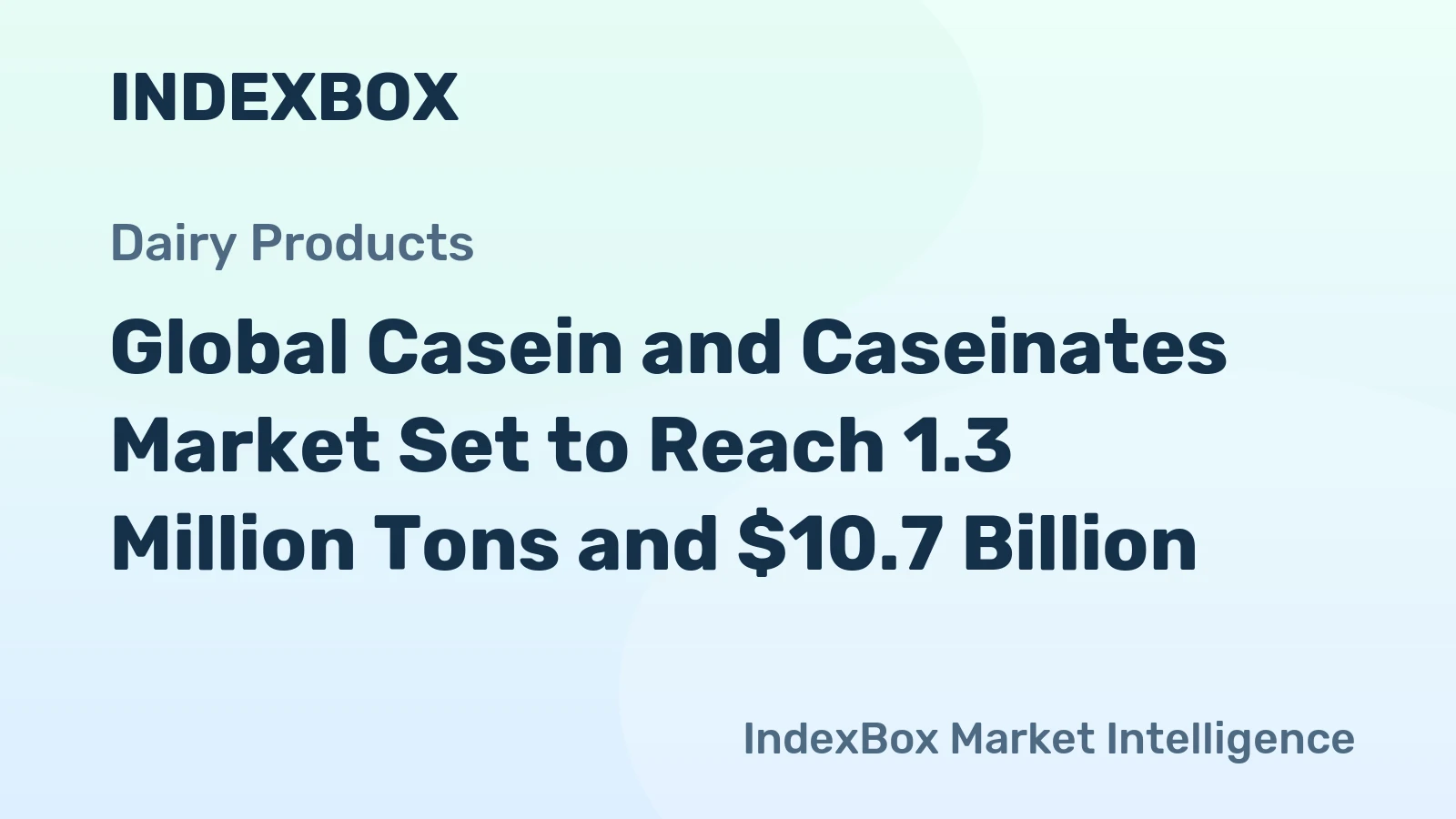 Global Casein and Caseinates Market Set to Reach 1.3 Million Tons and $10.7 Billion
