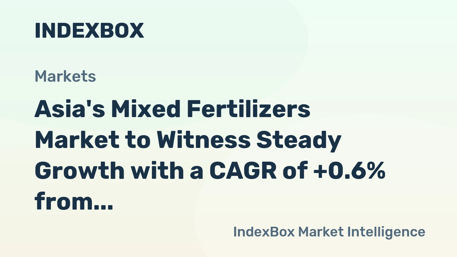 Asia's Mixed Fertilizers Market to Witness Steady Growth with a CAGR of +0.6% from 2024 to 2035