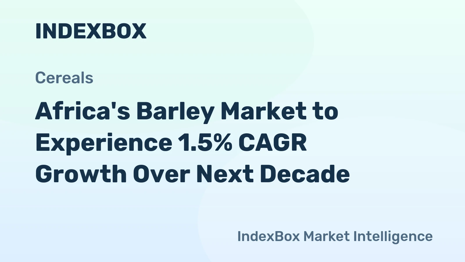 Africa's Barley Market to Experience 1.5% CAGR Growth Over Next Decade