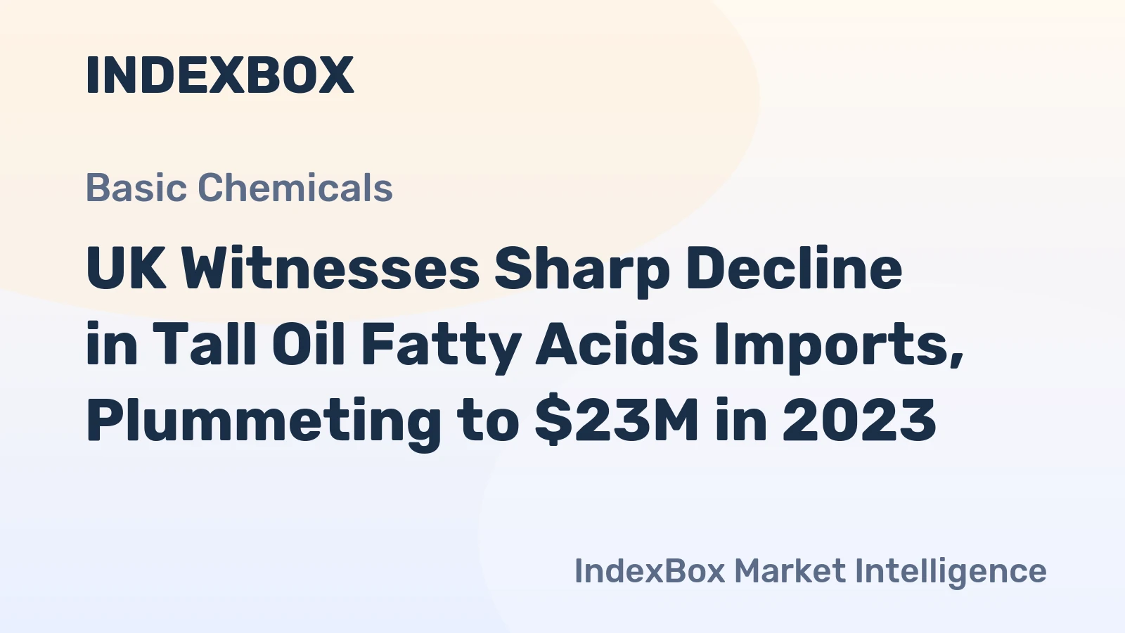 UK Witnesses Sharp Decline in Tall Oil Fatty Acids Imports, Plummeting to $23M in 2023