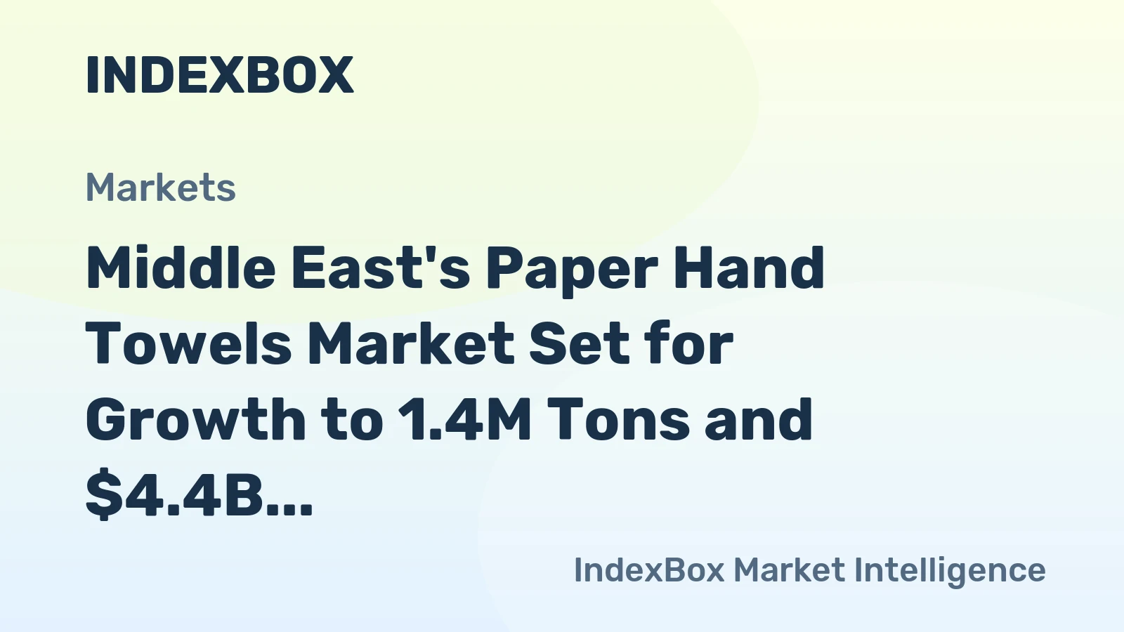 Middle East's Paper Hand Towels Market Set for Growth to 1.4M Tons and $4.4B by 2035