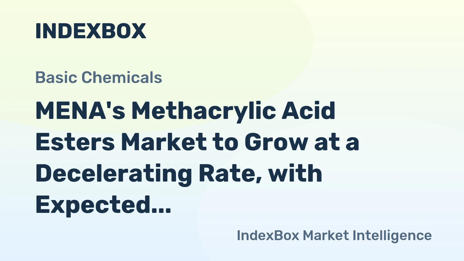 MENA's Methacrylic Acid Esters Market to Grow at a Decelerating Rate, with Expected CAGR of +0.7% from 2024 to 2035