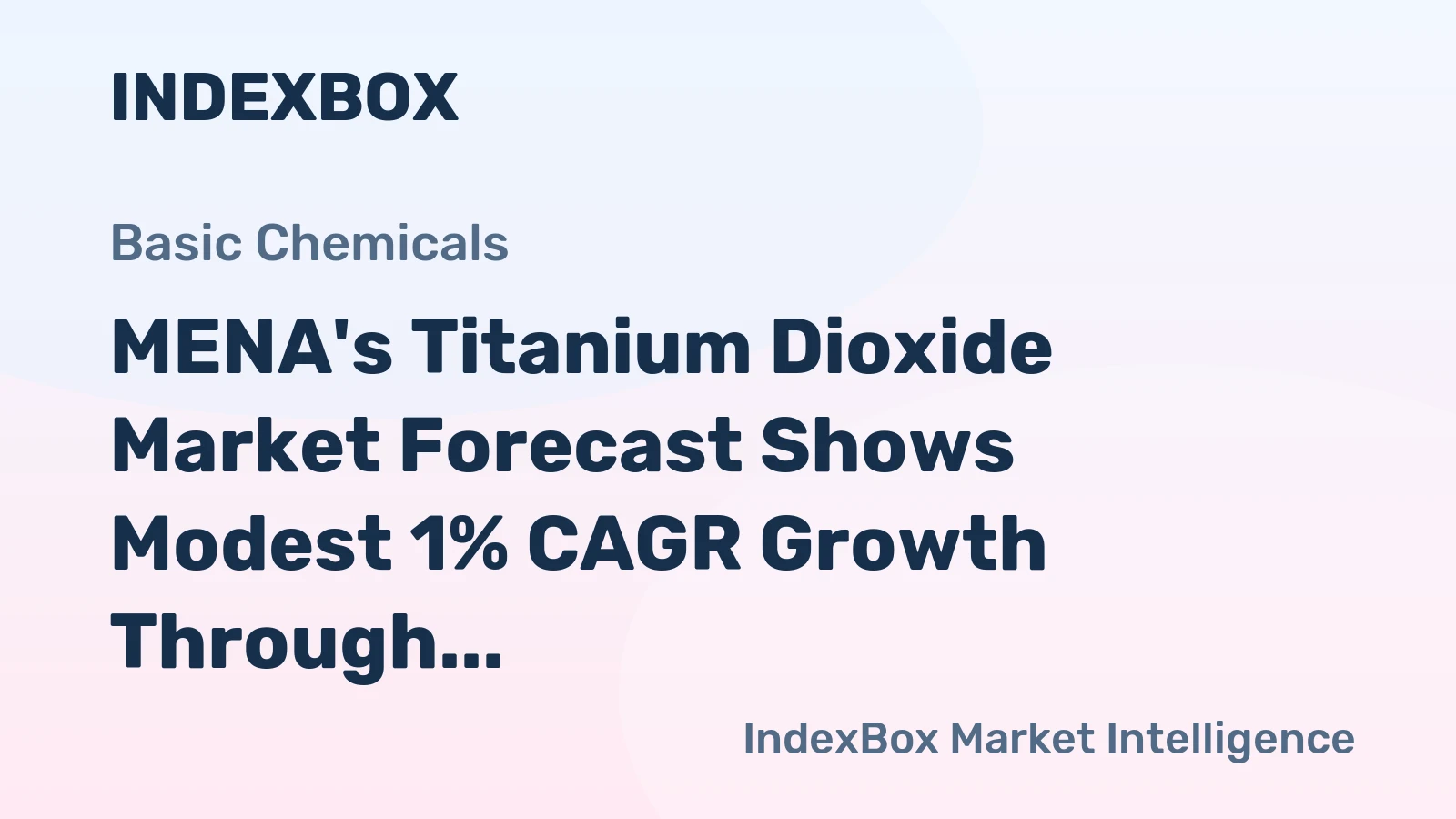 MENA's Titanium Dioxide Market Forecast Shows Modest 1% CAGR Growth Through 2035