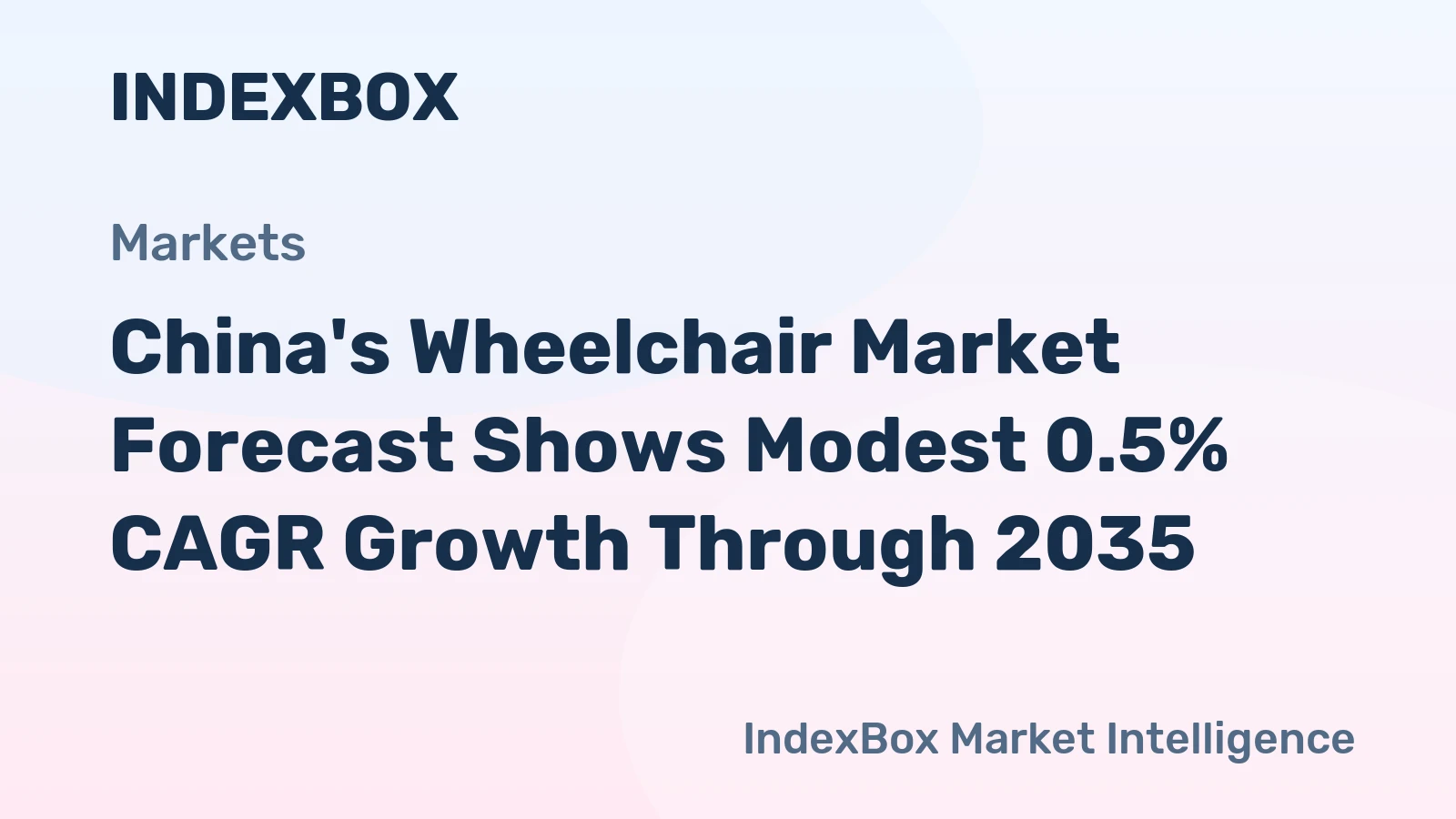 China's Wheelchair Market Forecast Shows Modest 0.5% CAGR Growth Through 2035
