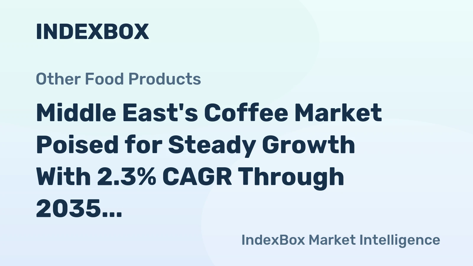 Middle East's Coffee Market Poised for Steady Growth With 2.3% CAGR Through 2035