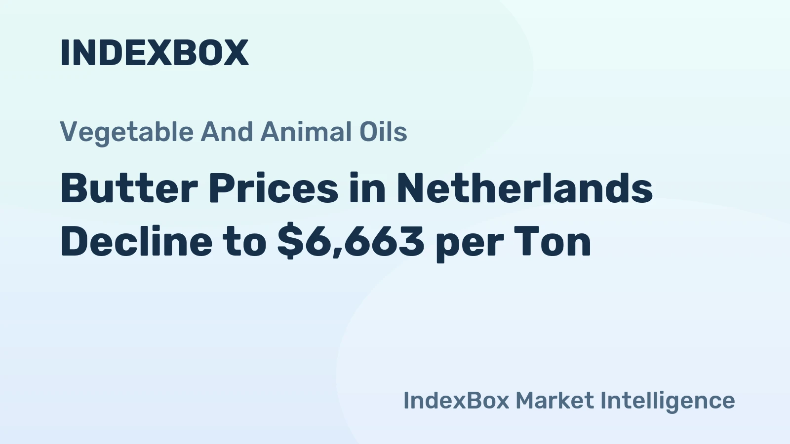 Butter Prices in Netherlands Decline to $6,663 per Ton
