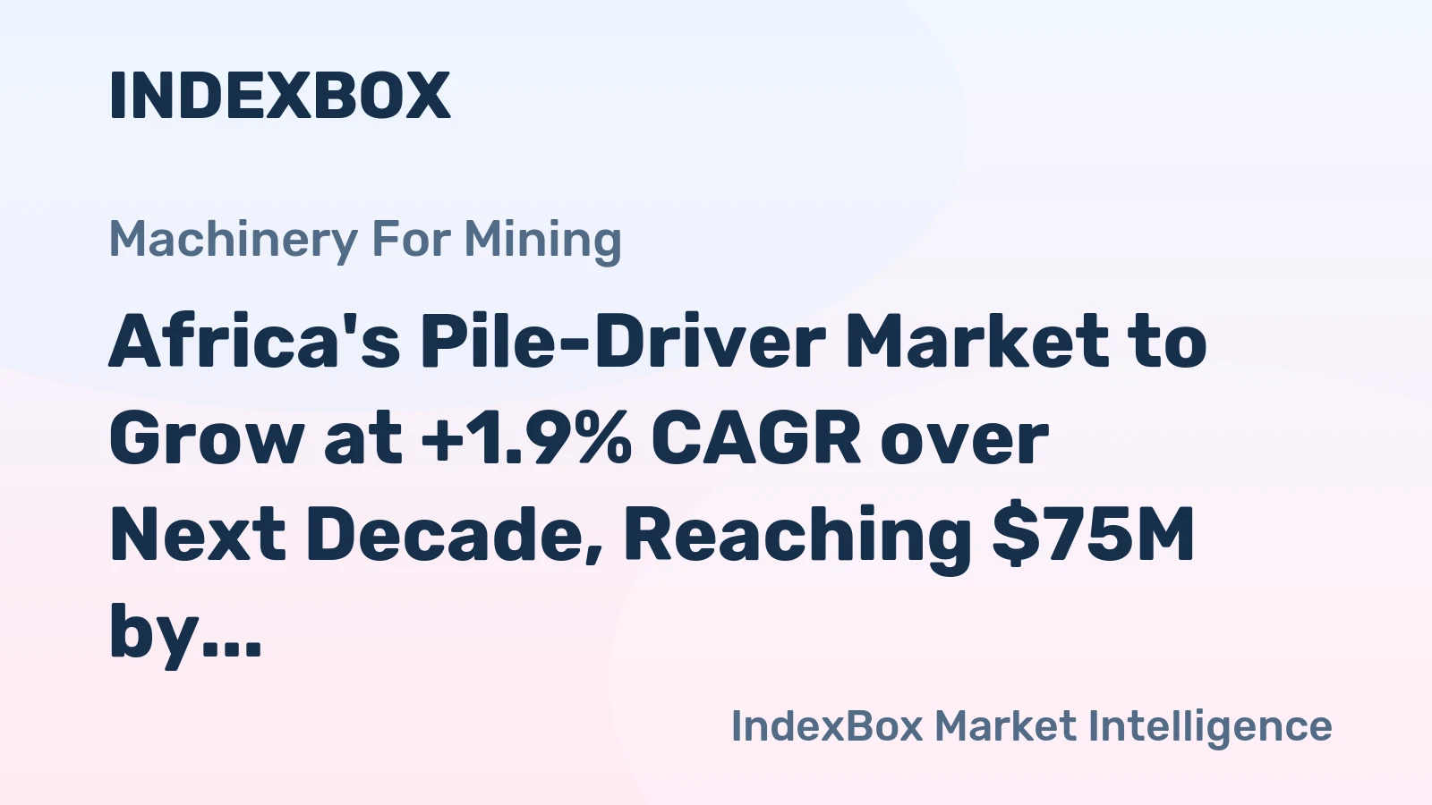 Africa's Pile-Driver Market to Grow at +1.9% CAGR over Next Decade, Reaching $75M by 2035
