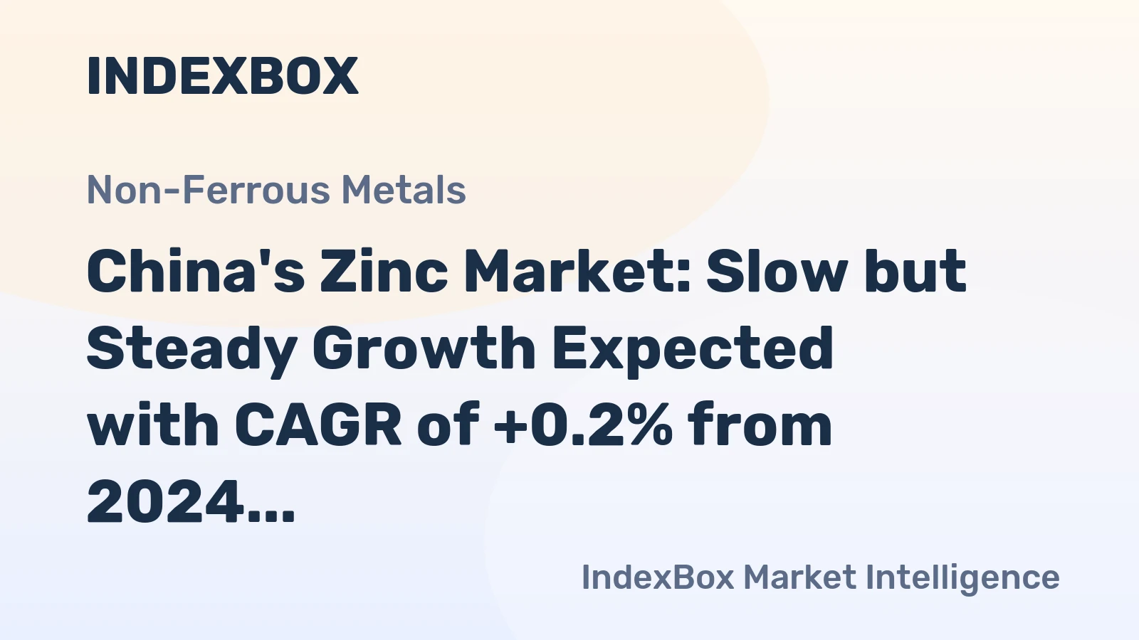 China's Zinc Market: Slow but Steady Growth Expected with CAGR of +0.2% from 2024 to 2035