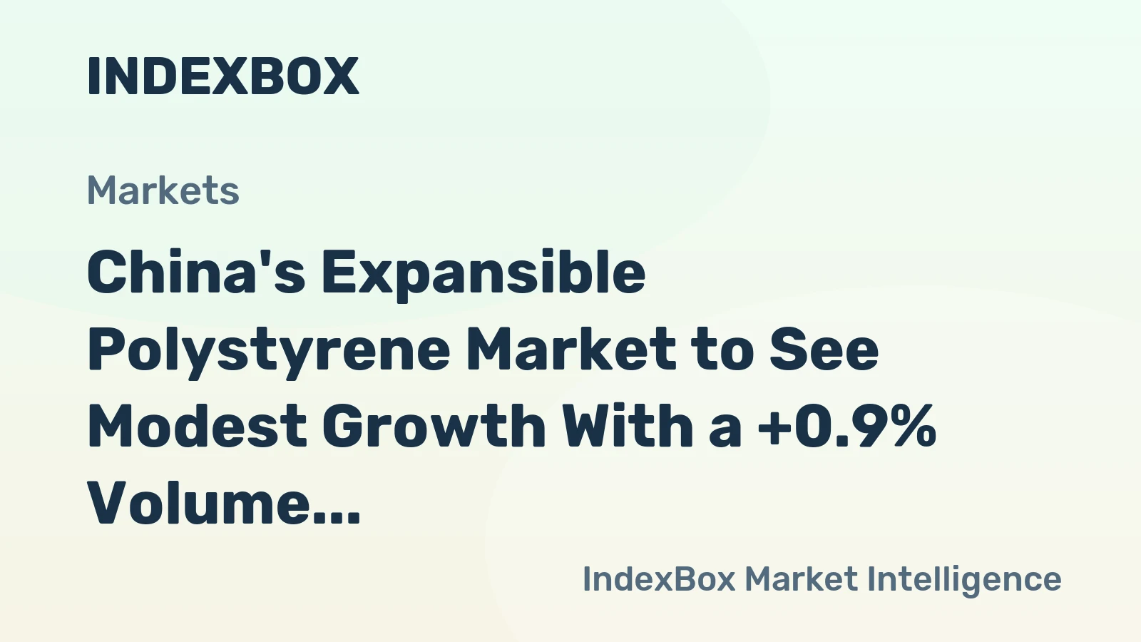 China's Expansible Polystyrene Market to See Modest Growth With a +0.9% Volume CAGR Through 2035