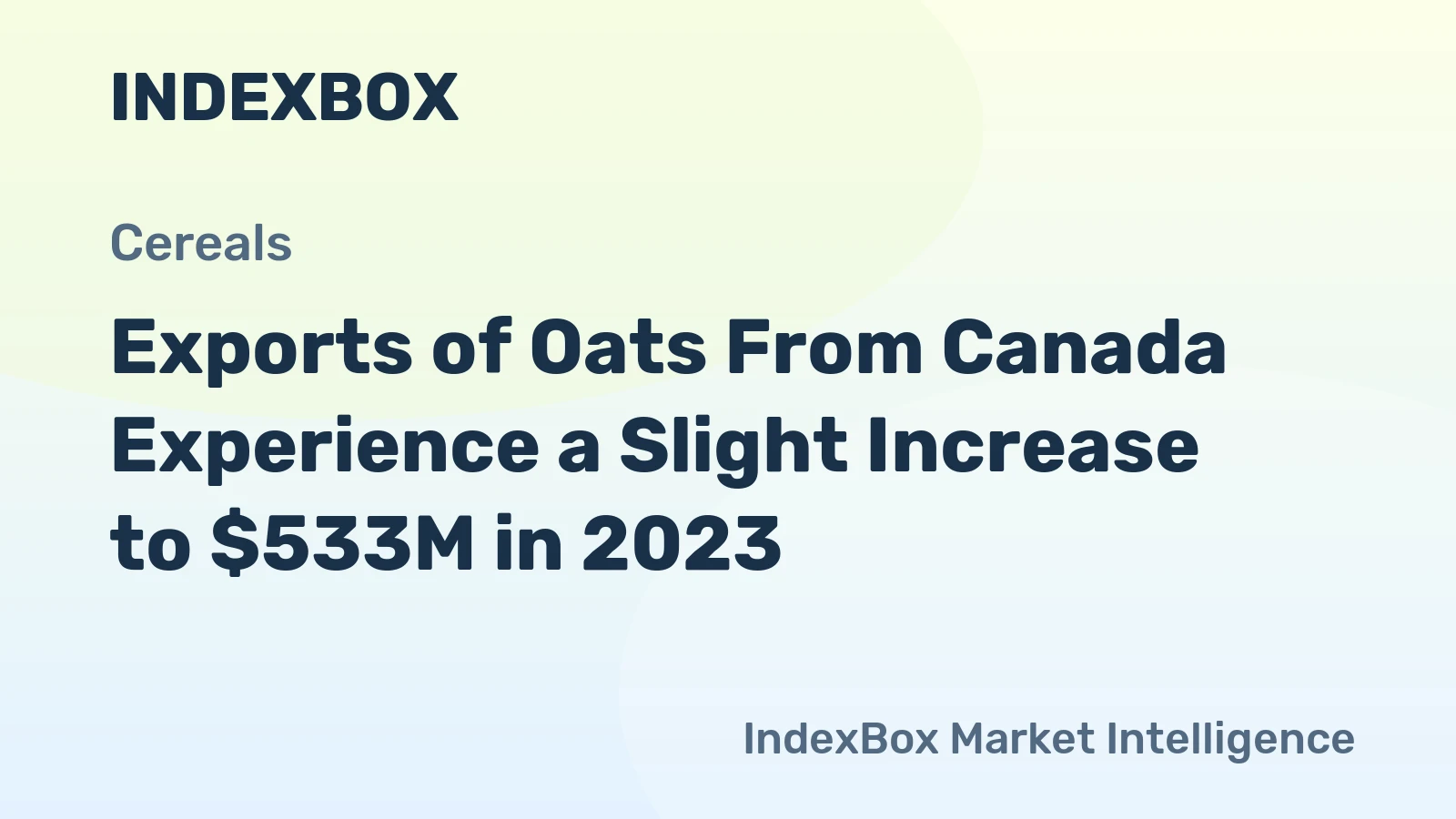 Exports of Oats From Canada Experience a Slight Increase to $533M in 2023