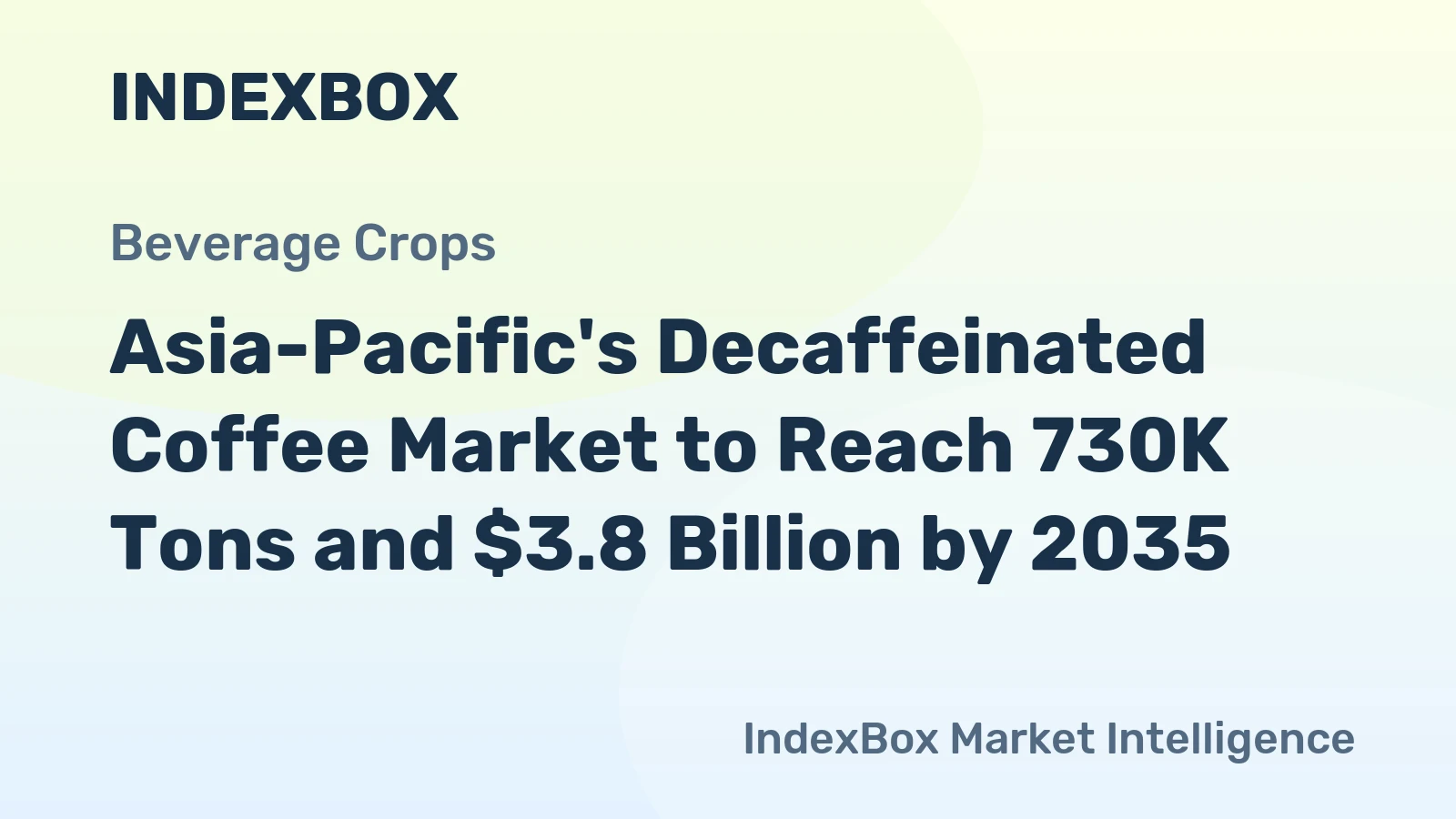 Asia-Pacific's Decaffeinated Coffee Market to Reach 730K Tons and $3.8 Billion by 2035