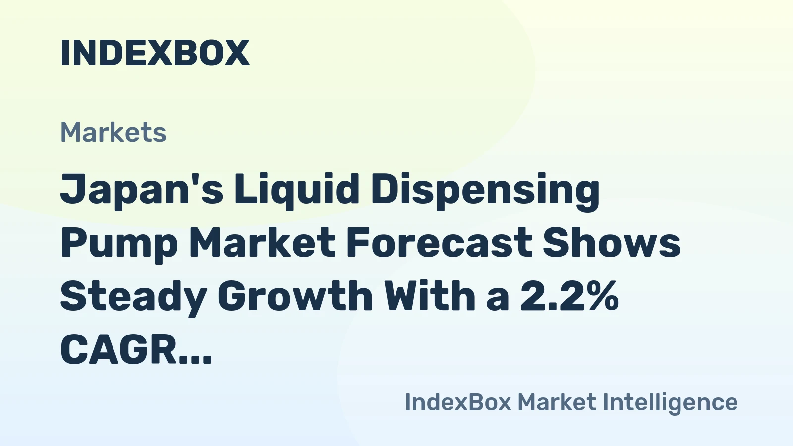 Japan's Liquid Dispensing Pump Market Forecast Shows Steady Growth With a 2.2% CAGR in Value