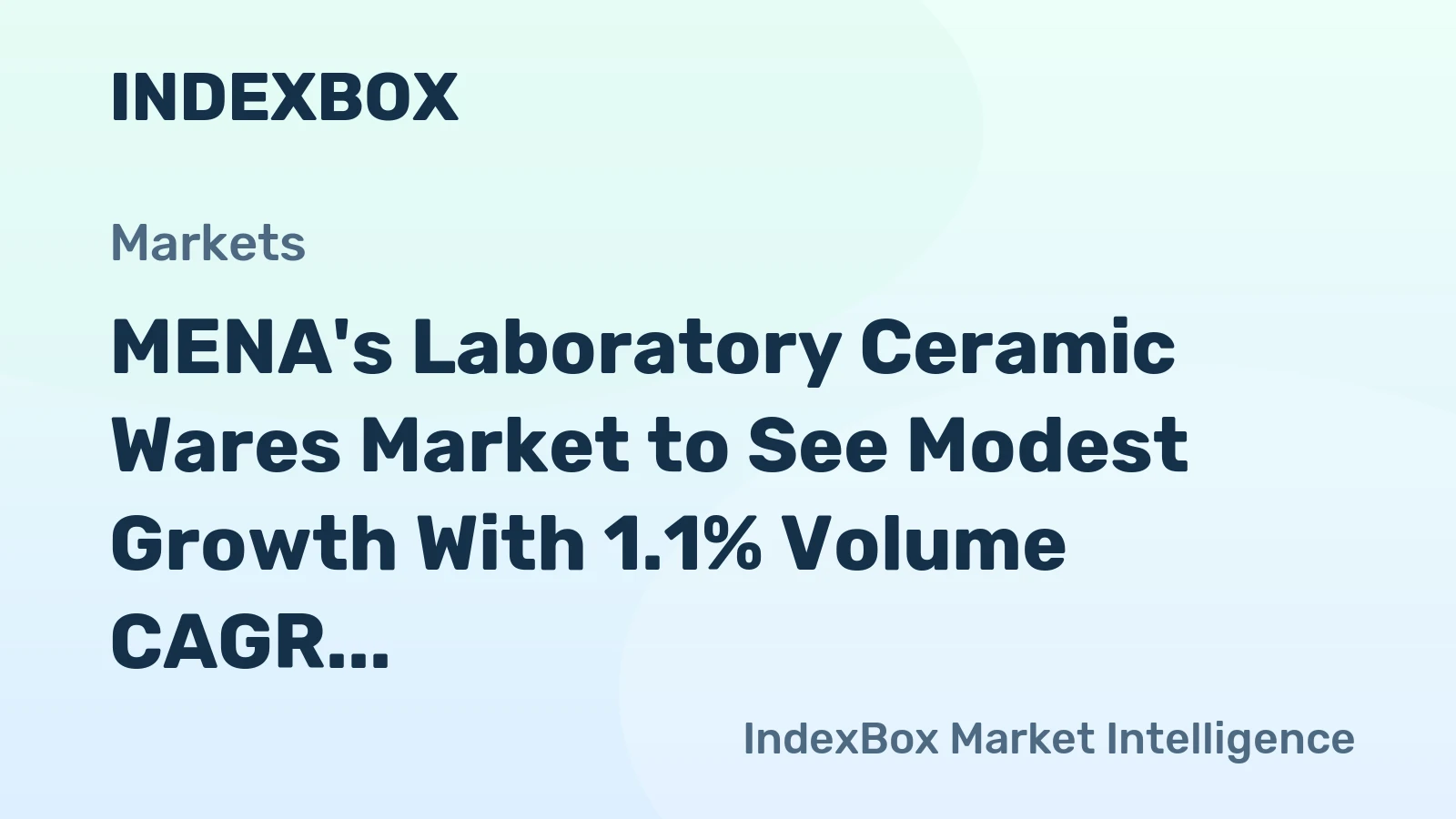 MENA's Laboratory Ceramic Wares Market to See Modest Growth With 1.1% Volume CAGR Through 2035