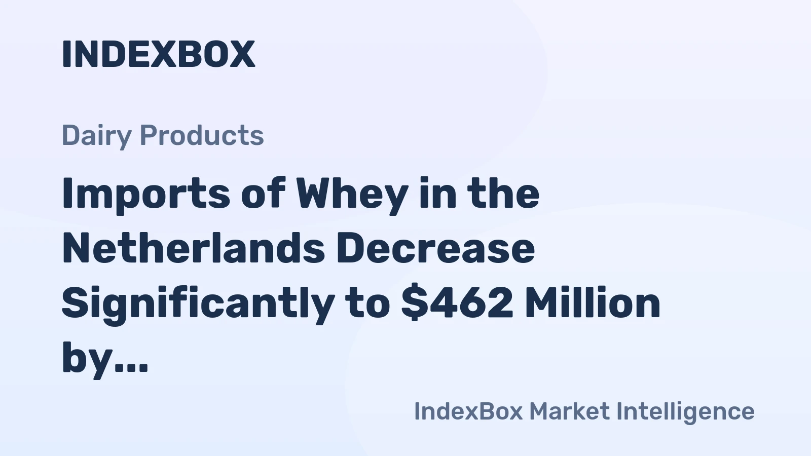 Imports of Whey in the Netherlands Decrease Significantly to $462 Million by 2023.