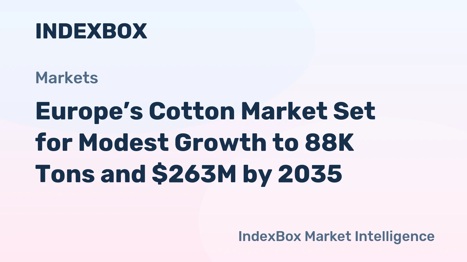Europe’s Cotton Market Set for Modest Growth to 88K Tons and $263M by 2035