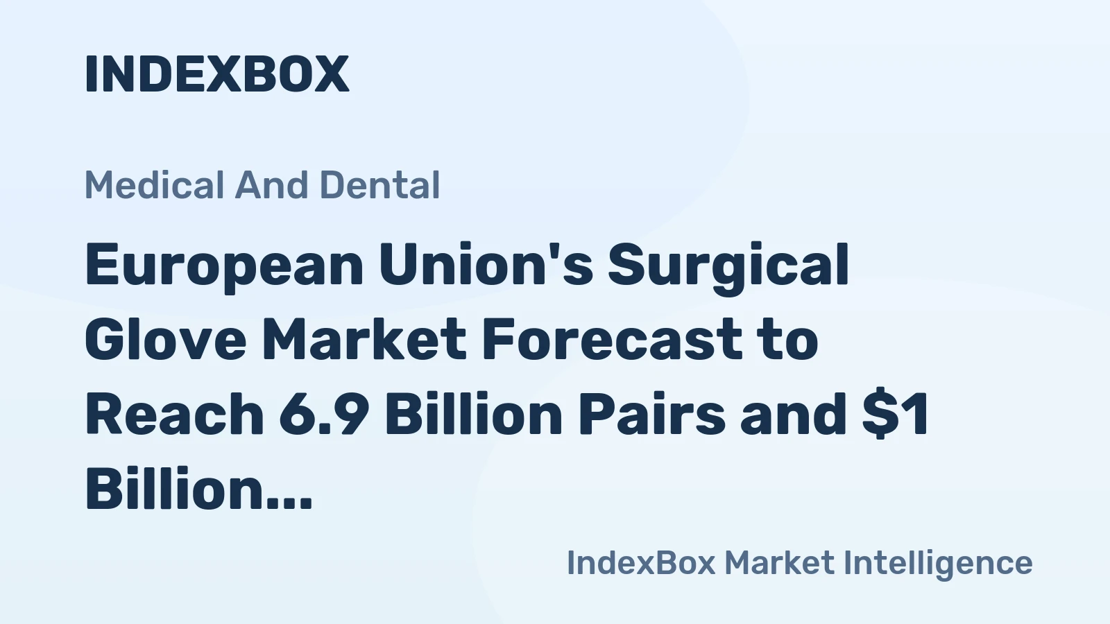 European Union's Surgical Glove Market Forecast to Reach 6.9 Billion Pairs and $1 Billion in Value by 2035