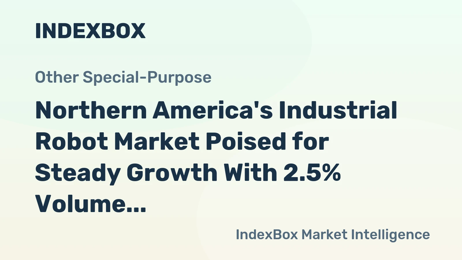 Northern America's Industrial Robot Market Poised for Steady Growth With 2.5% Volume CAGR Through 2035
