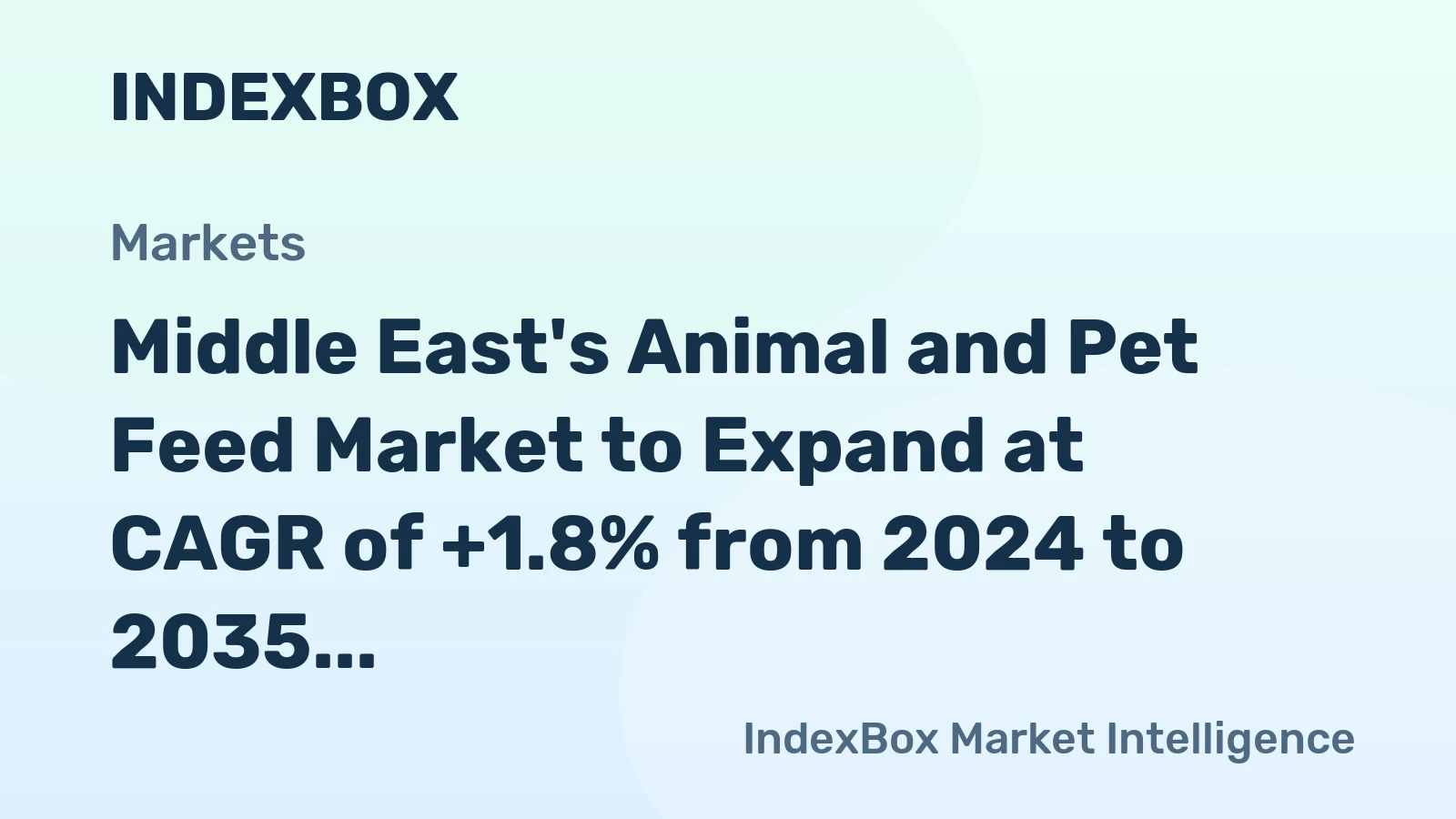 Middle East's Animal and Pet Feed Market to Expand at CAGR of +1.8% from 2024 to 2035