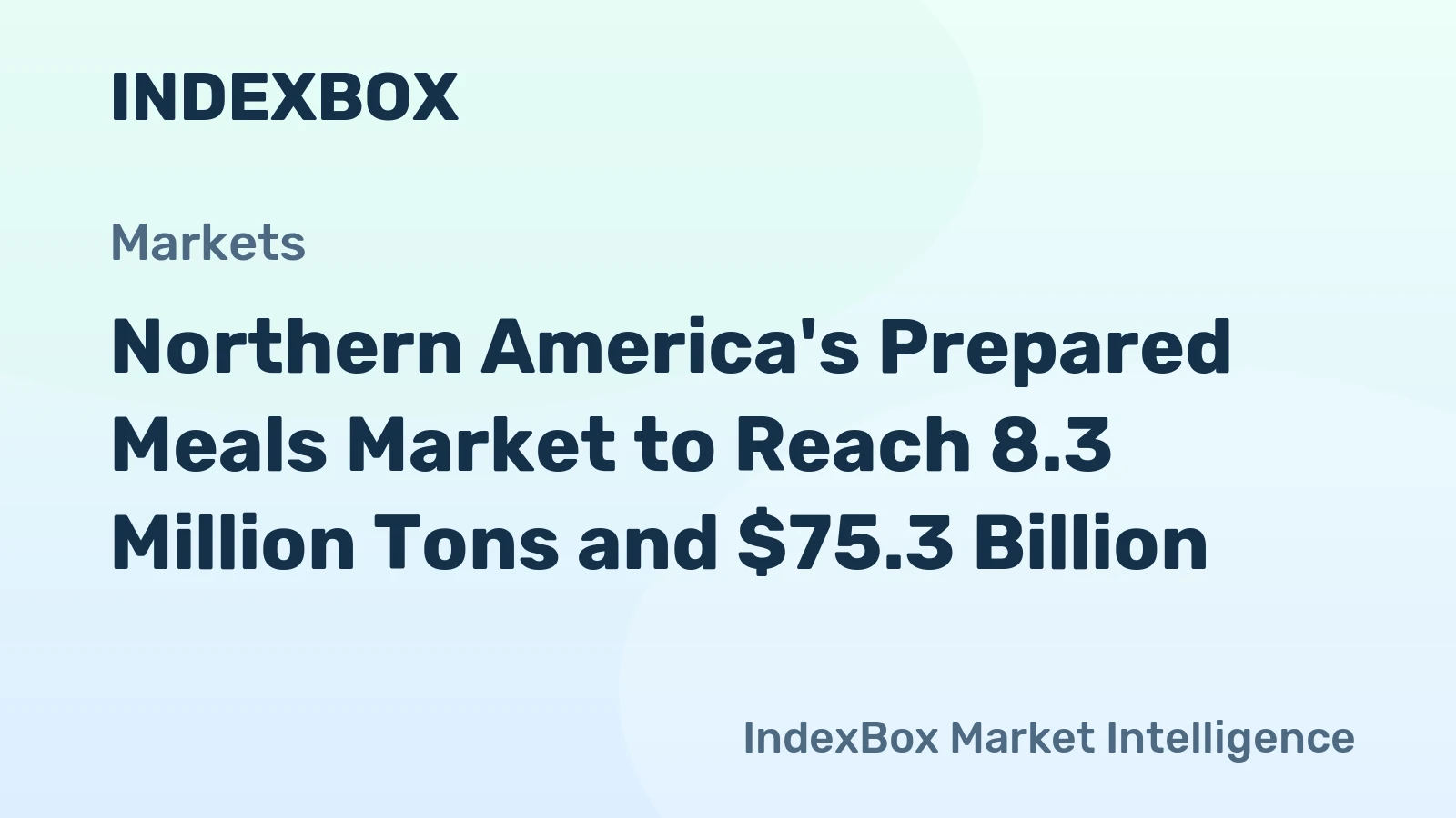 Northern America's Prepared Meals Market to Reach 8.3 Million Tons and $75.3 Billion