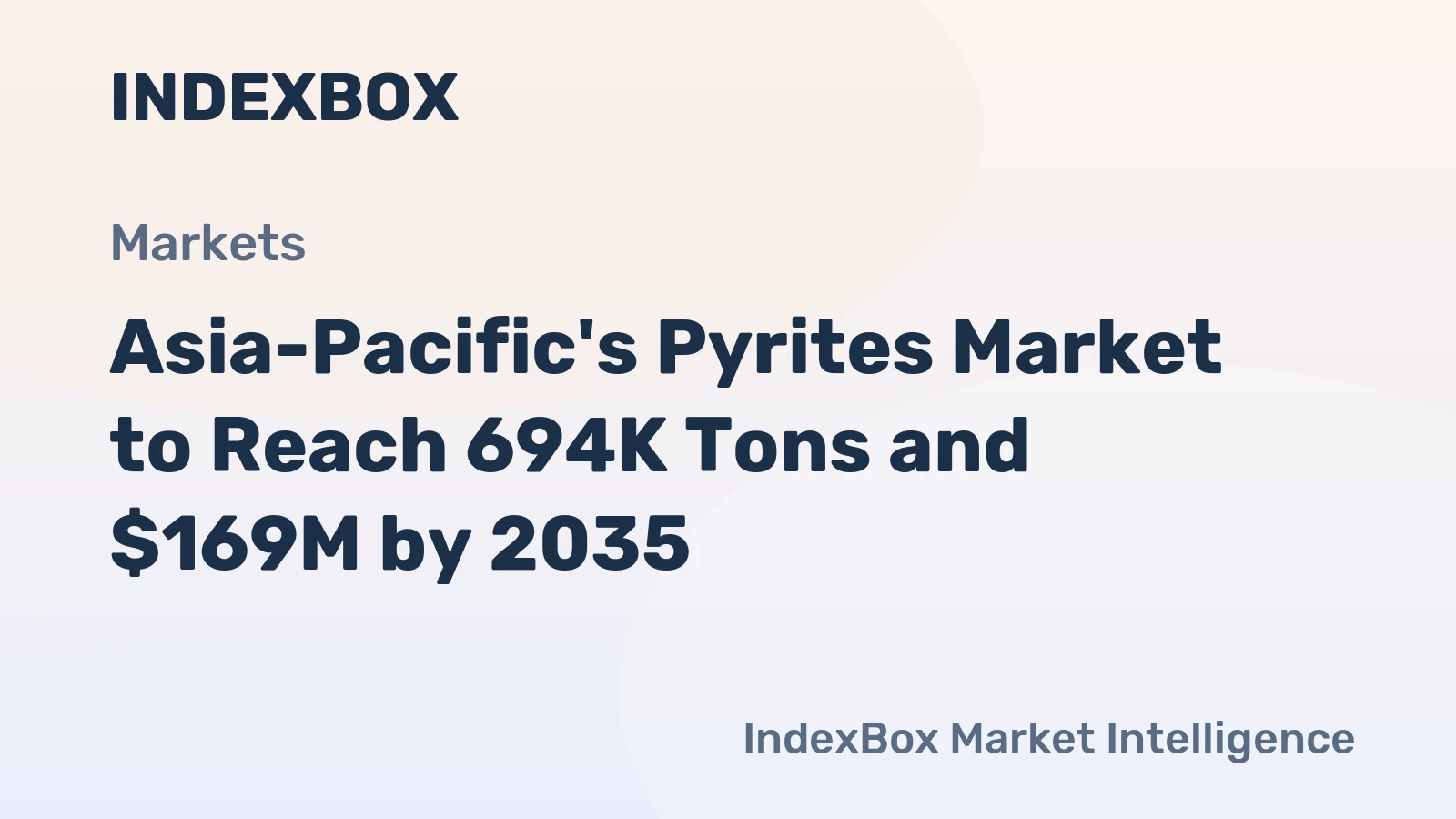 Asia-Pacific's Pyrites Market to Reach 694K Tons and $169M by 2035