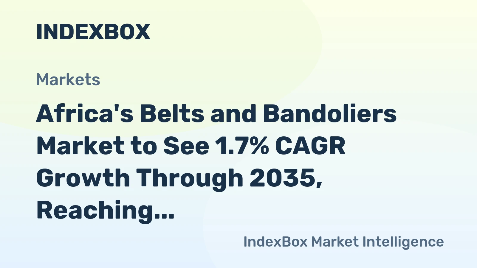 Africa's Belts and Bandoliers Market to See 1.7% CAGR Growth Through 2035, Reaching $1.2B