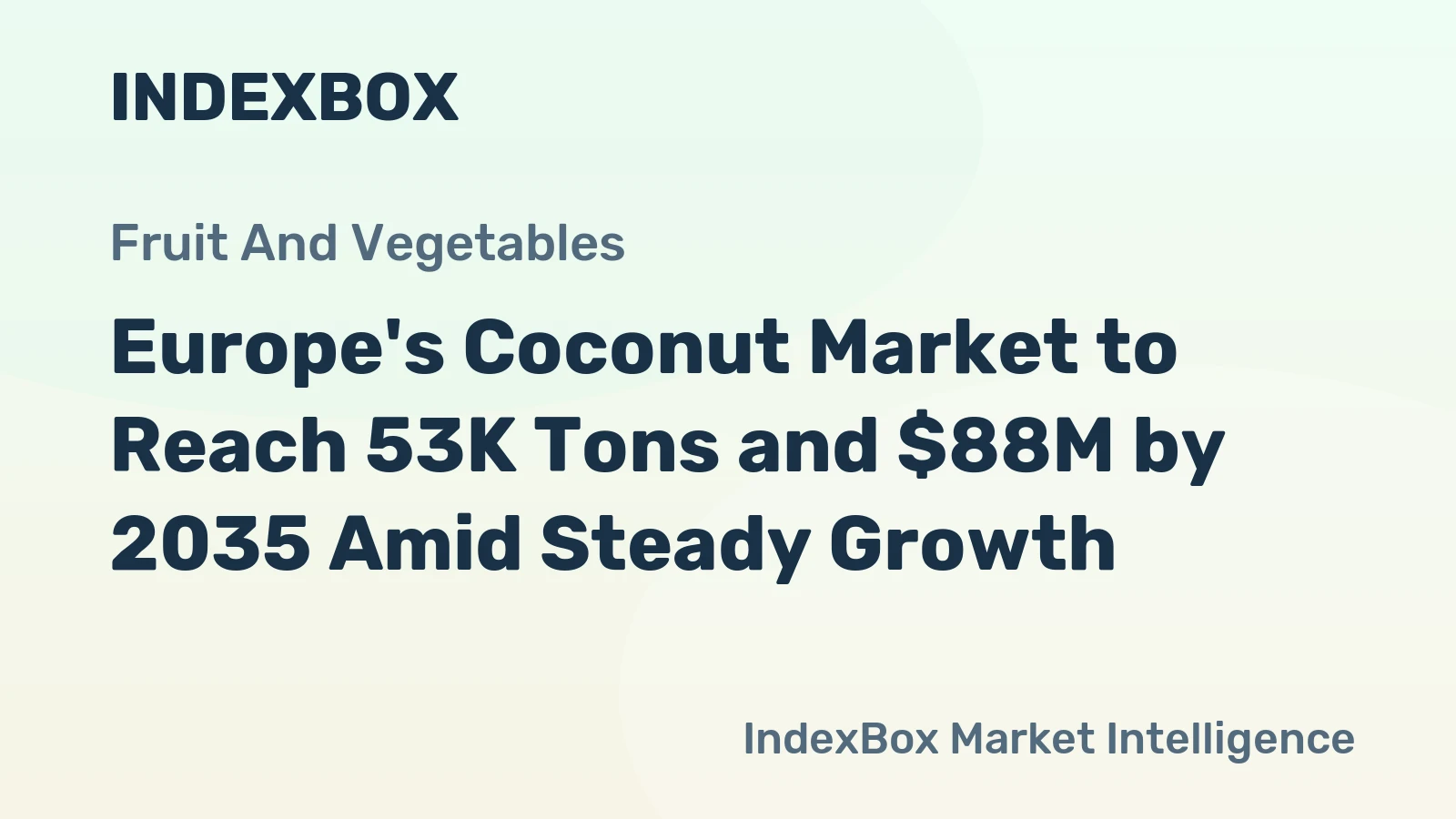 Europe's Coconut Market to Reach 53K Tons and $88M by 2035 Amid Steady Growth