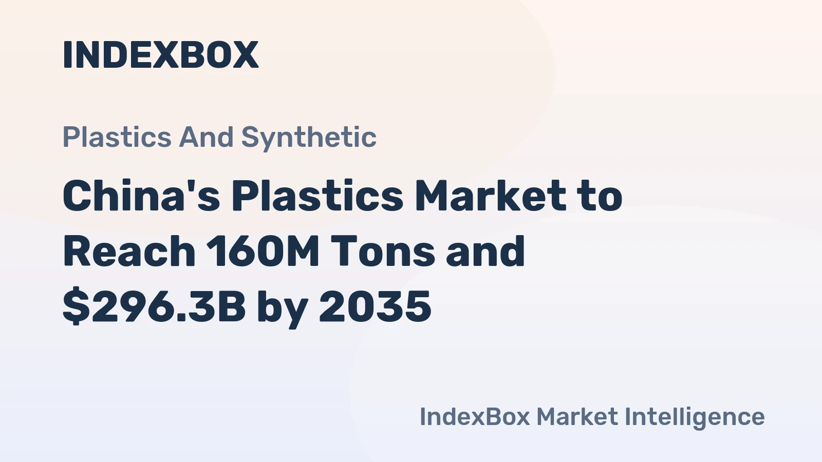 China's Plastics Market to Reach 160M Tons and $296.3B by 2035