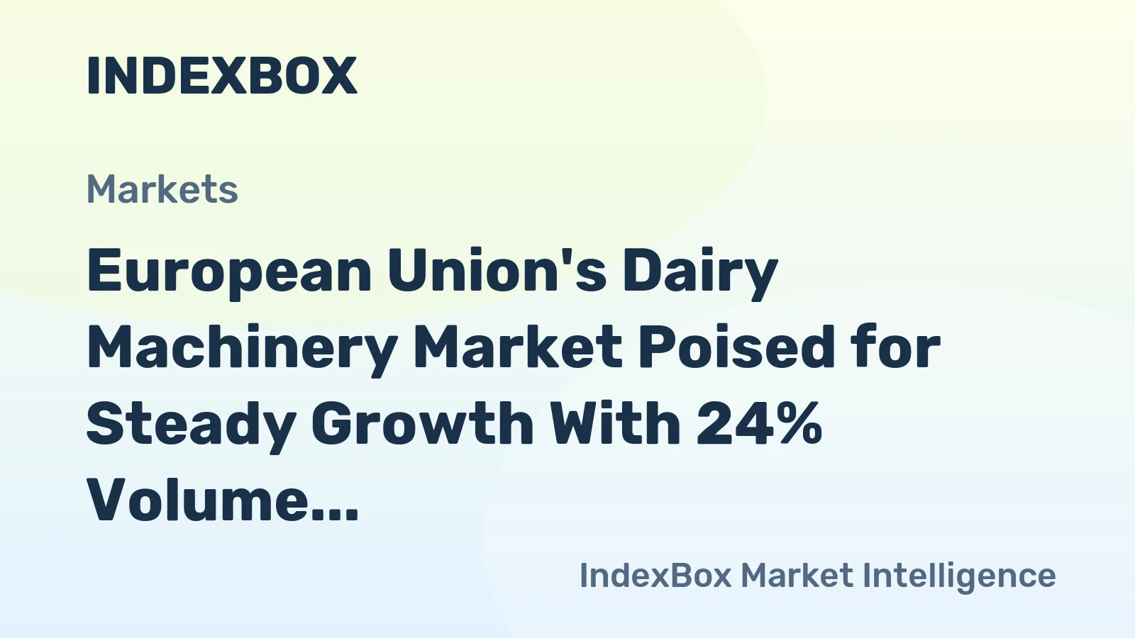 European Union's Dairy Machinery Market Poised for Steady Growth With 24% Volume CAGR Through 2035